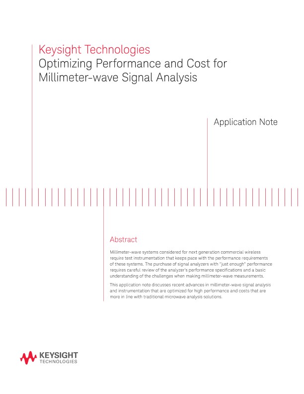 Millimeter-wave (mmwave) Signal Analysis Optimization PDF Asset Page | Keysight